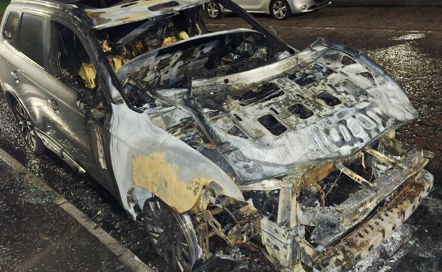 Car destroyed after fire | PSNI Car destroyed after fire | PSNI